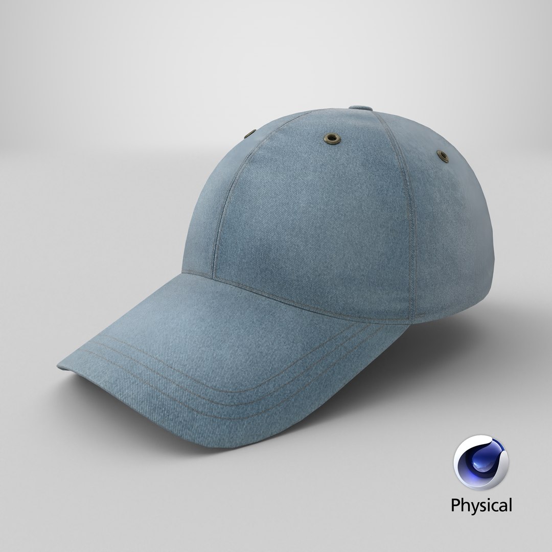 Blue Denim Baseball Cap 3D Model - TurboSquid 2129258