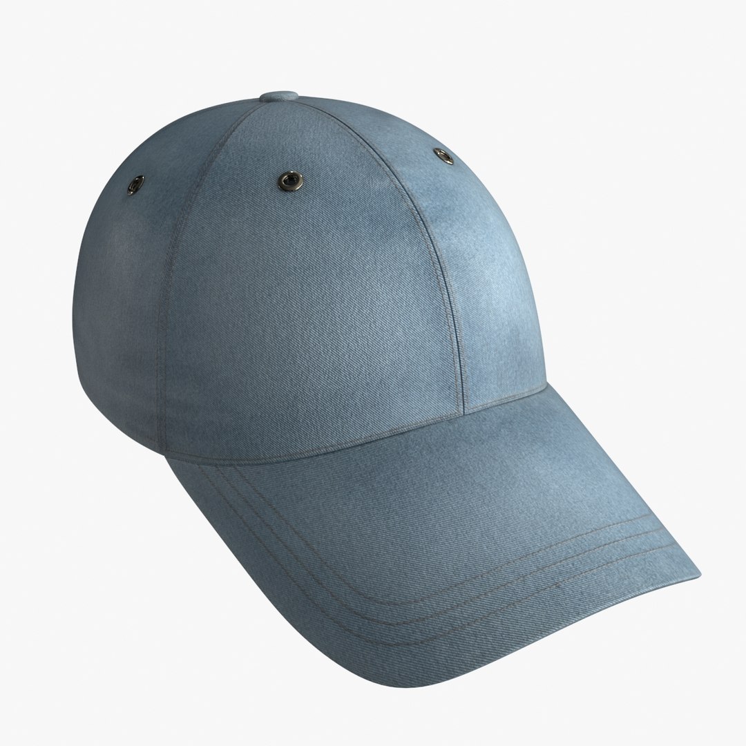 Blue Denim Baseball Cap 3D model - TurboSquid 2129258