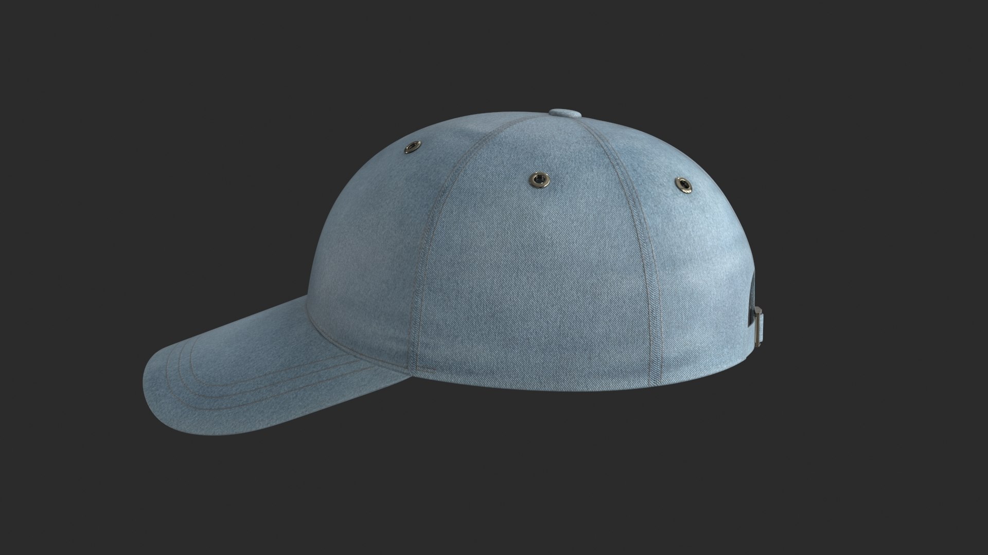 Blue Denim Baseball Cap 3D Model - TurboSquid 2129258