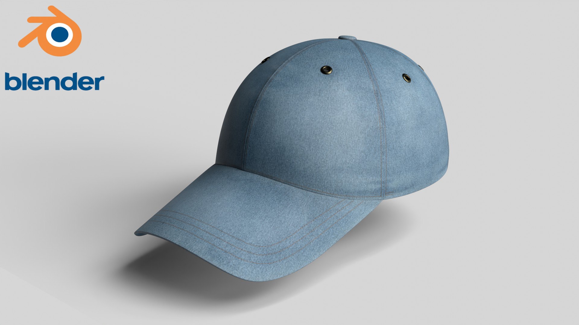Blue Denim Baseball Cap 3D Model - TurboSquid 2129258