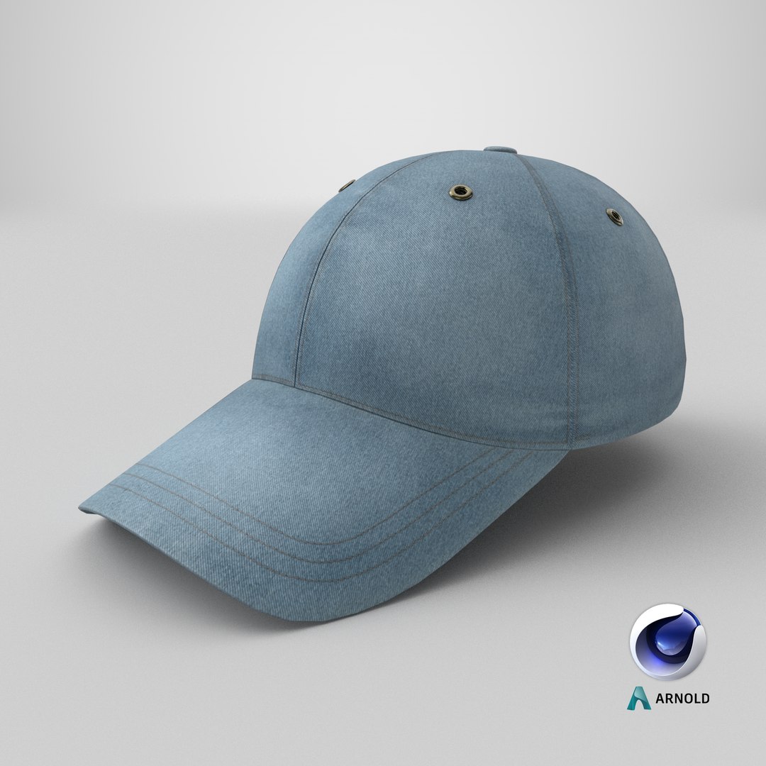 Blue Denim Baseball Cap 3D Model - TurboSquid 2129258