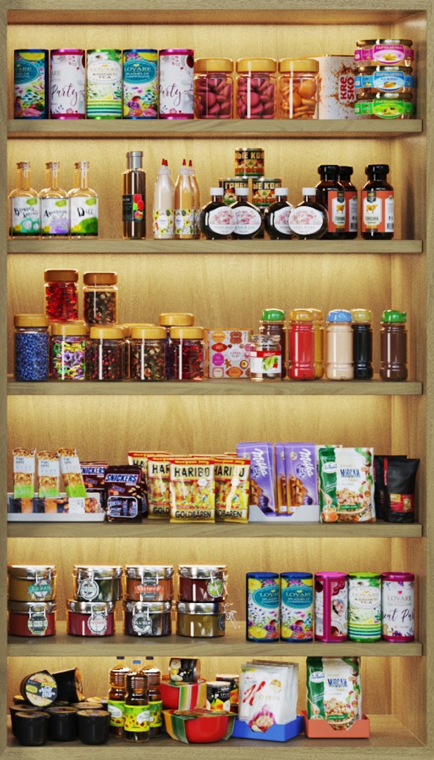 3D Large Grocery Showcase In A Supermarket - TurboSquid 1792402