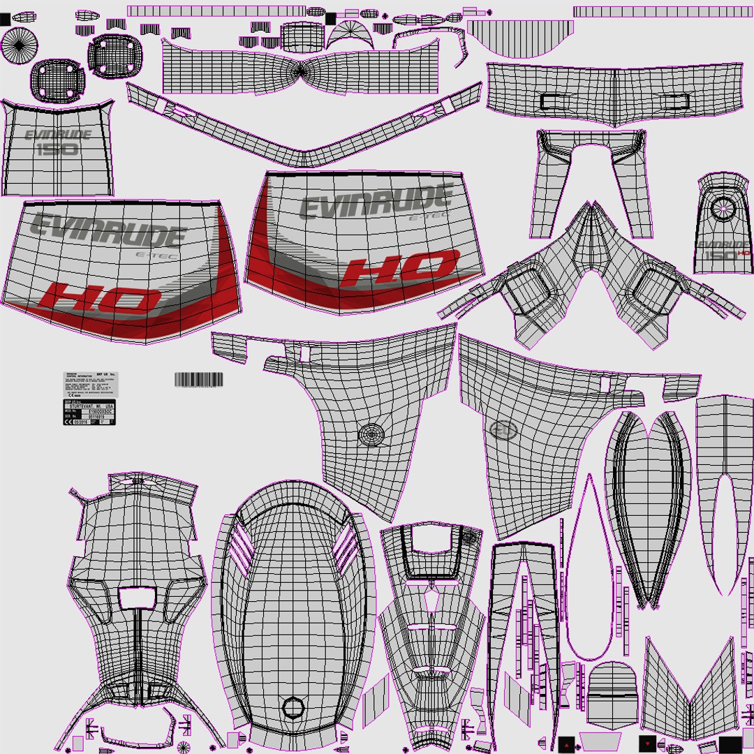 Evinrude E-tec Outboard Engine 3D Model - TurboSquid 1304326