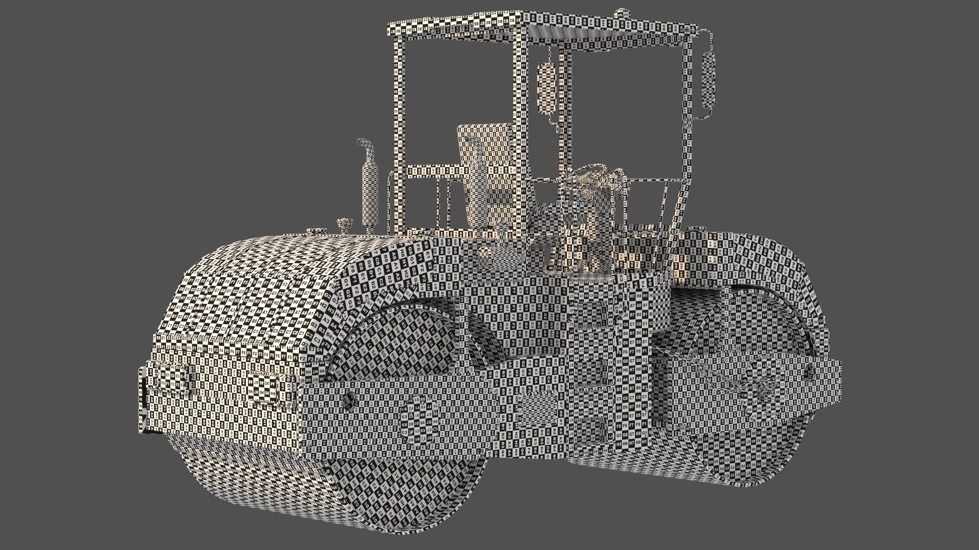 Road Roller Machine UVW Only 3D Model - TurboSquid 2515898