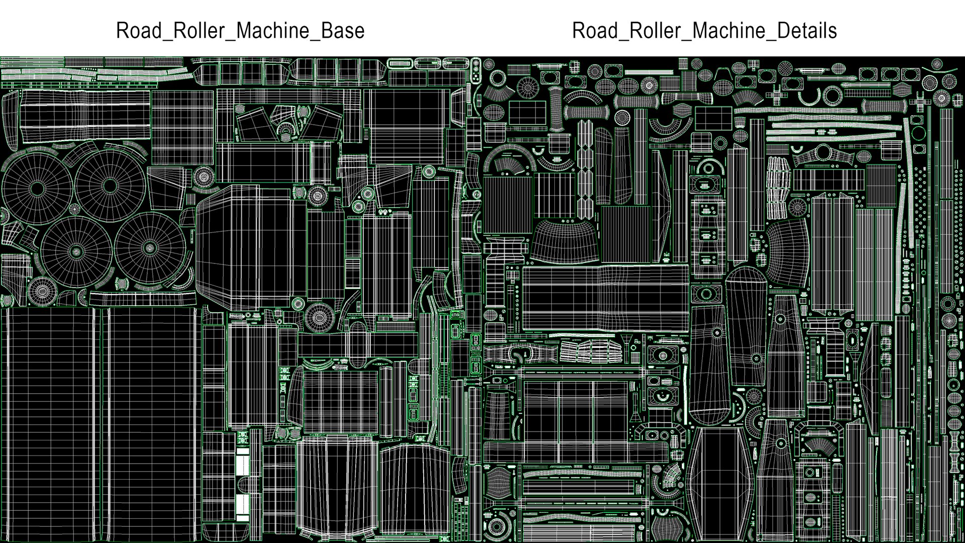 Road Roller Machine UVW Only 3D Model - TurboSquid 2515898