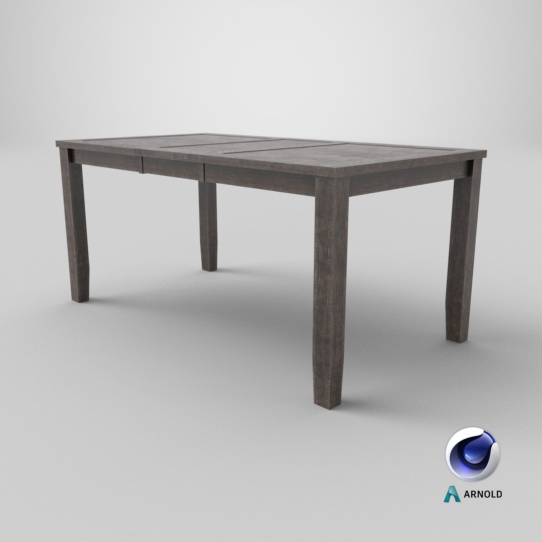 3D Extension Solid Pine Counter Height Table Model - TurboSquid 2240195