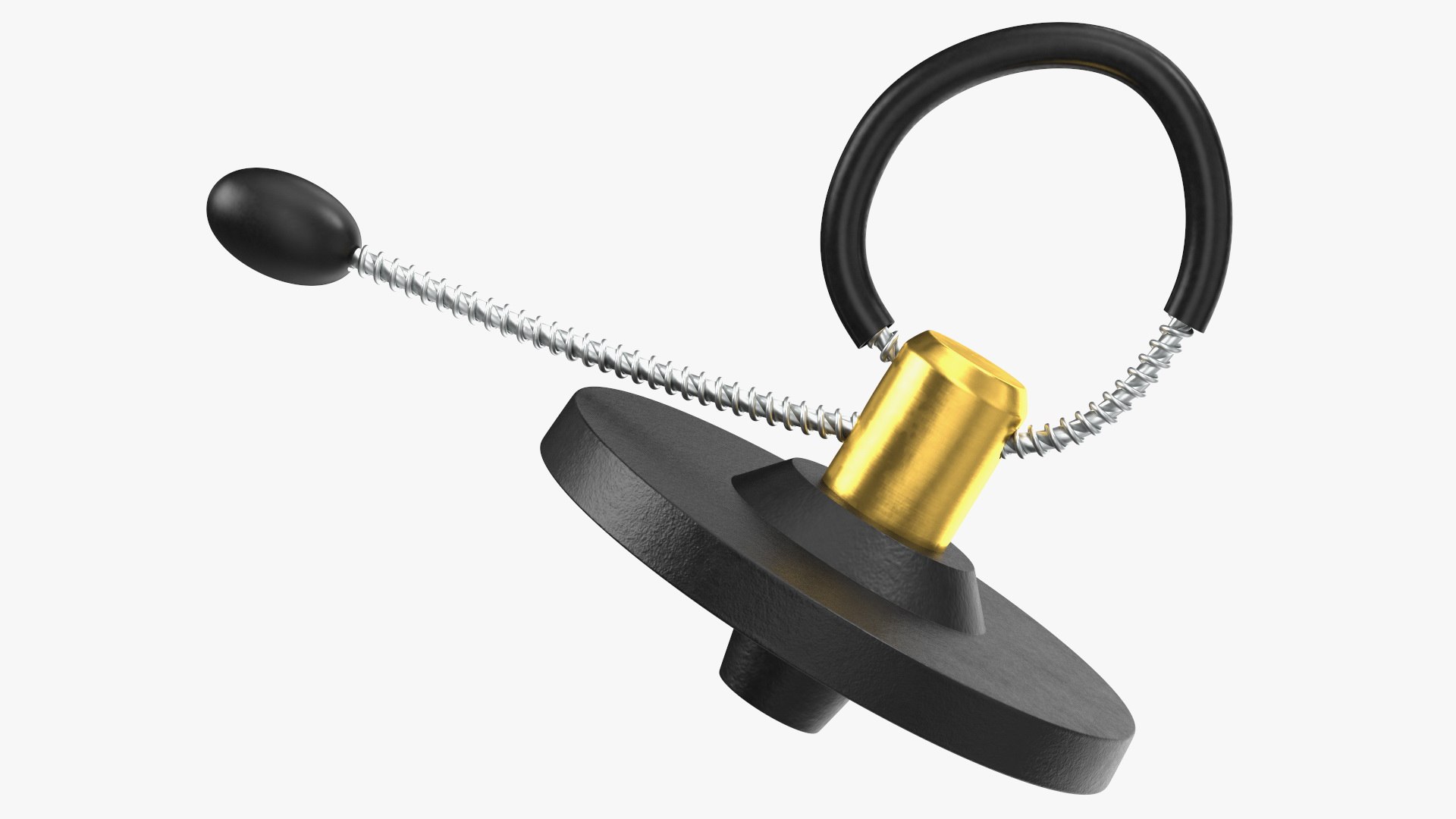 3D Bottle Anti Theft Tag With Metal Cable Black Model - TurboSquid 1881143