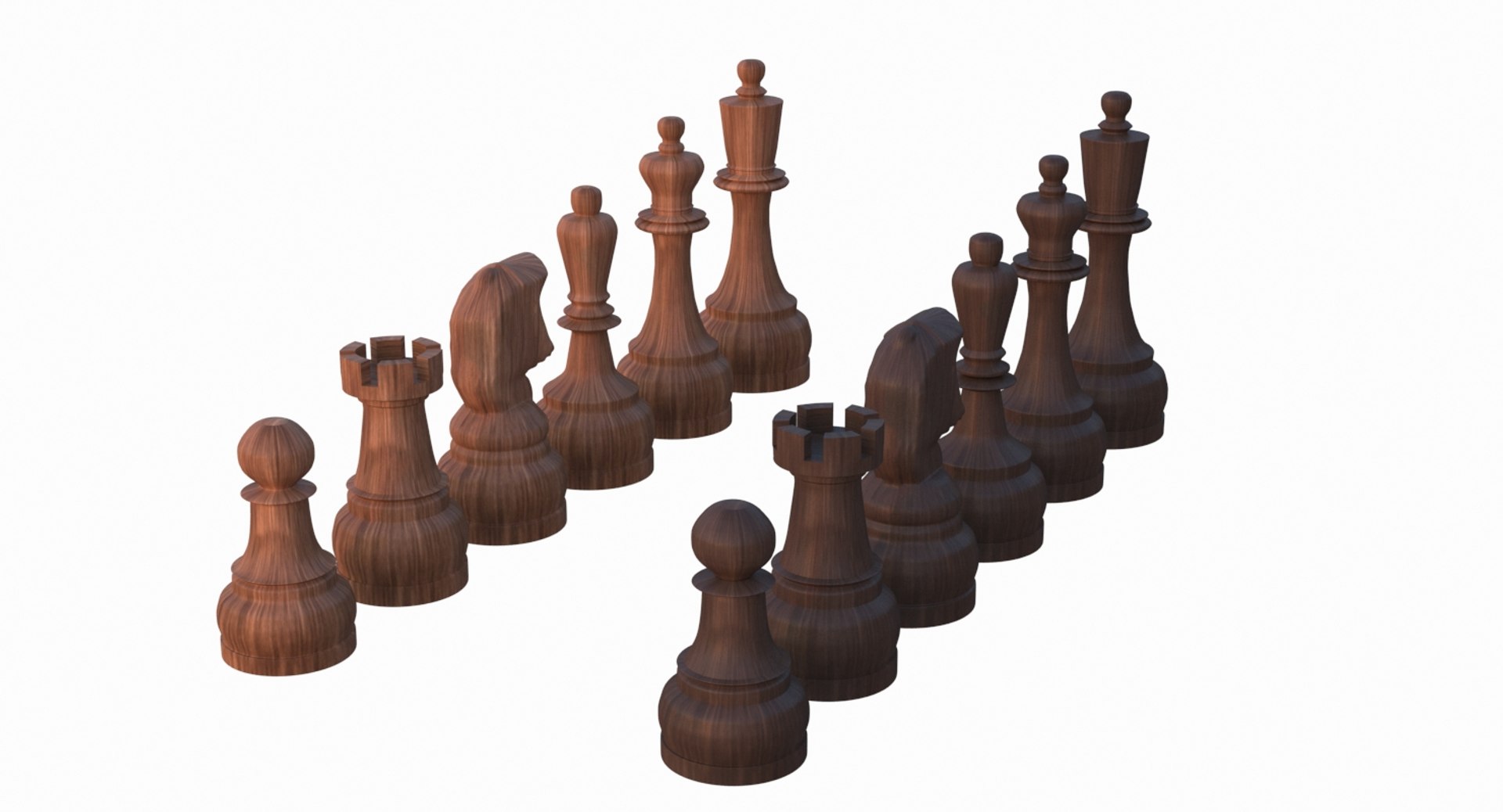 Pieces king chess set model - TurboSquid 1424312
