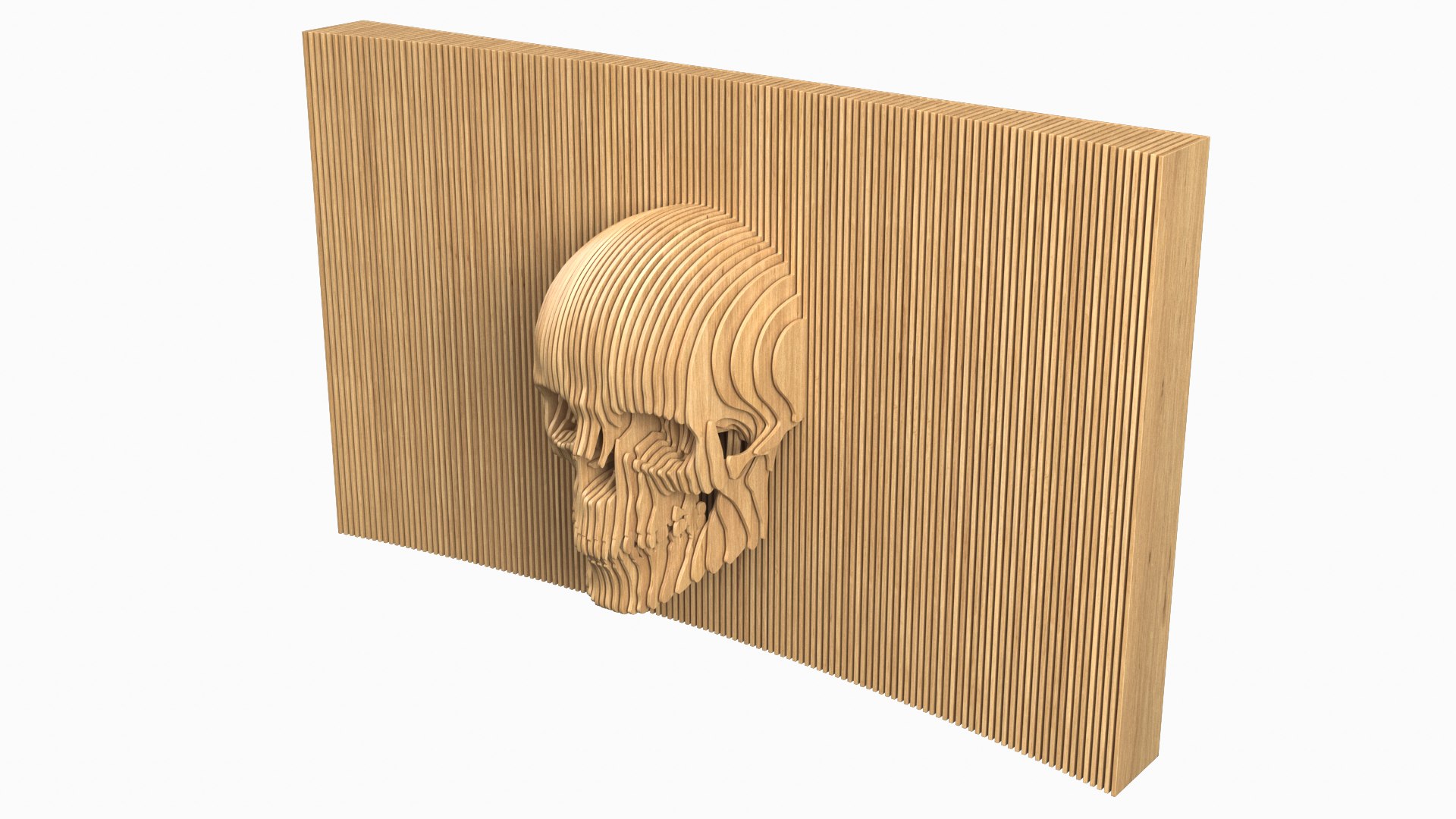 Modern Parametric Wooden Wall Decor - Scull 3D - TurboSquid 2371492