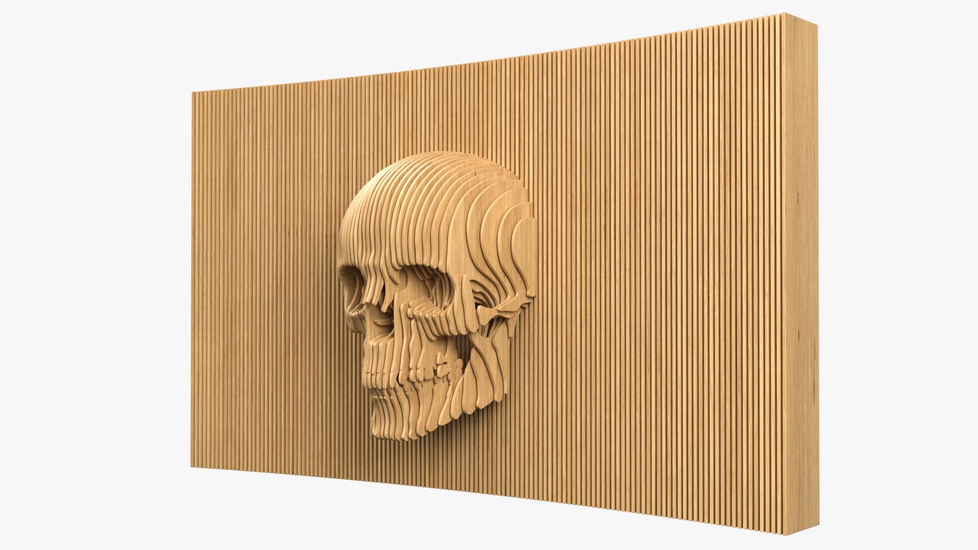 Modern Parametric Wooden Wall Decor - Scull 3D - TurboSquid 2371492
