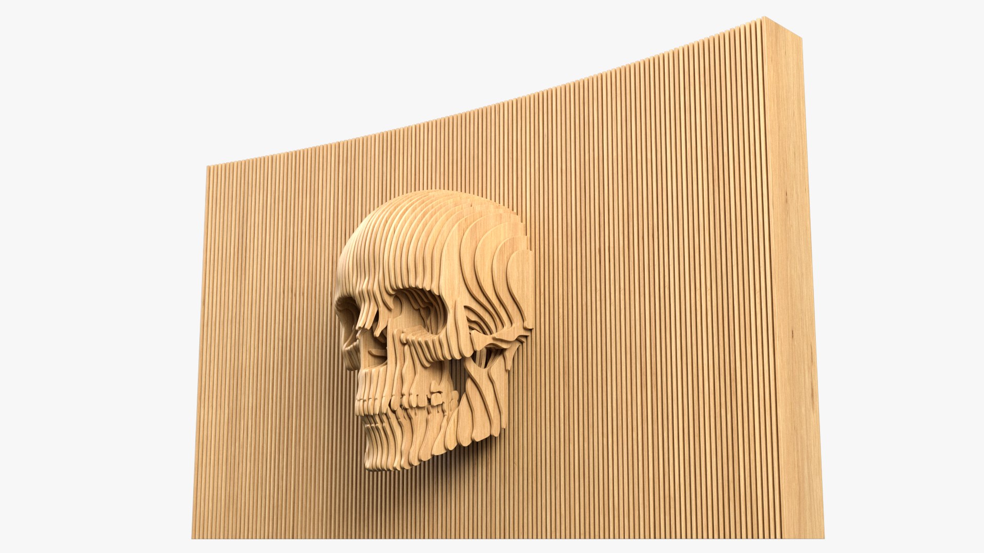 Modern Parametric Wooden Wall Decor - Scull 3D - TurboSquid 2371492