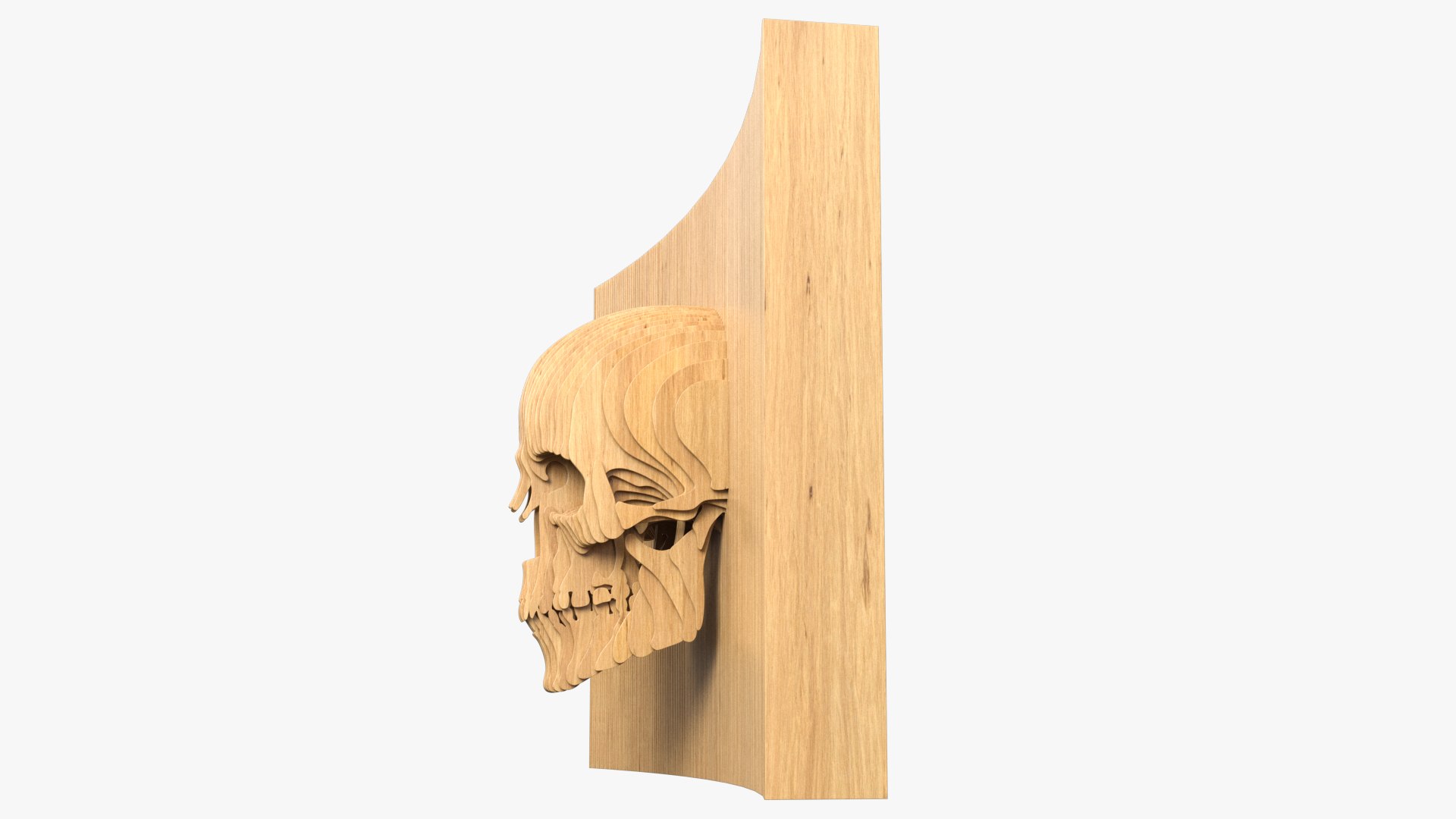 Modern Parametric Wooden Wall Decor - Scull 3D - TurboSquid 2371492