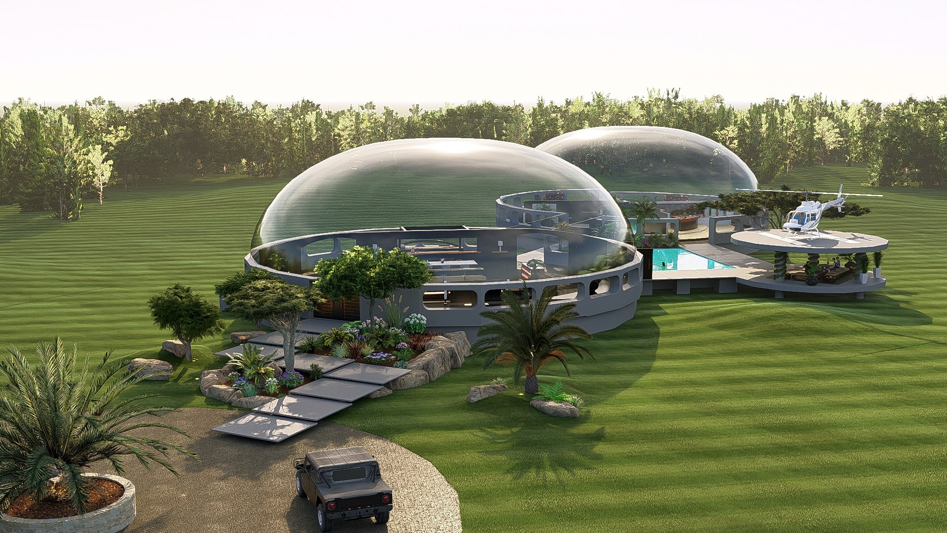 3D Dome House Model - TurboSquid 2300860