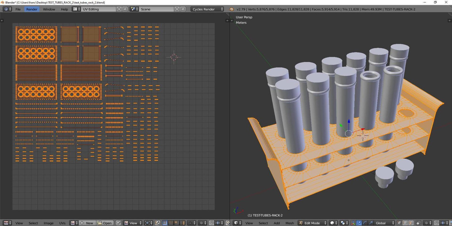 Test Tubes Rack 2 3d Model
