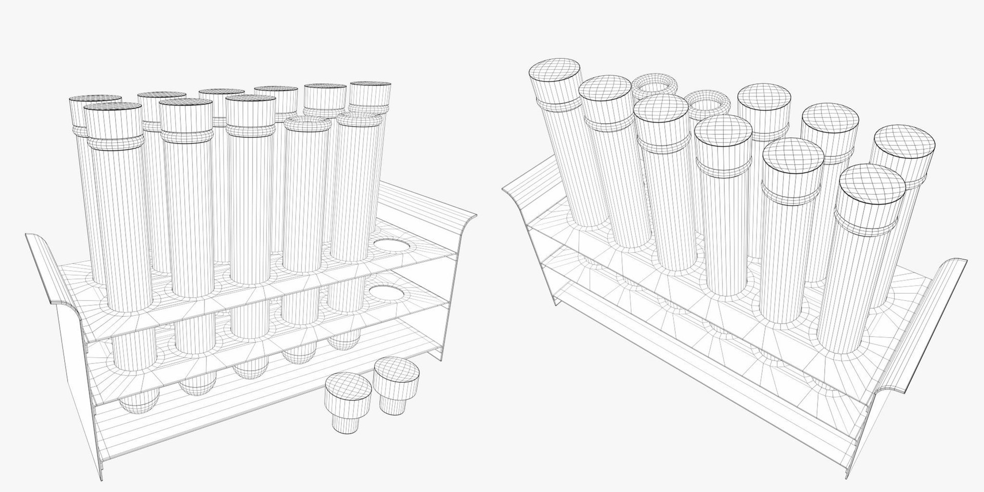 Test Tubes Rack 2 3d Model