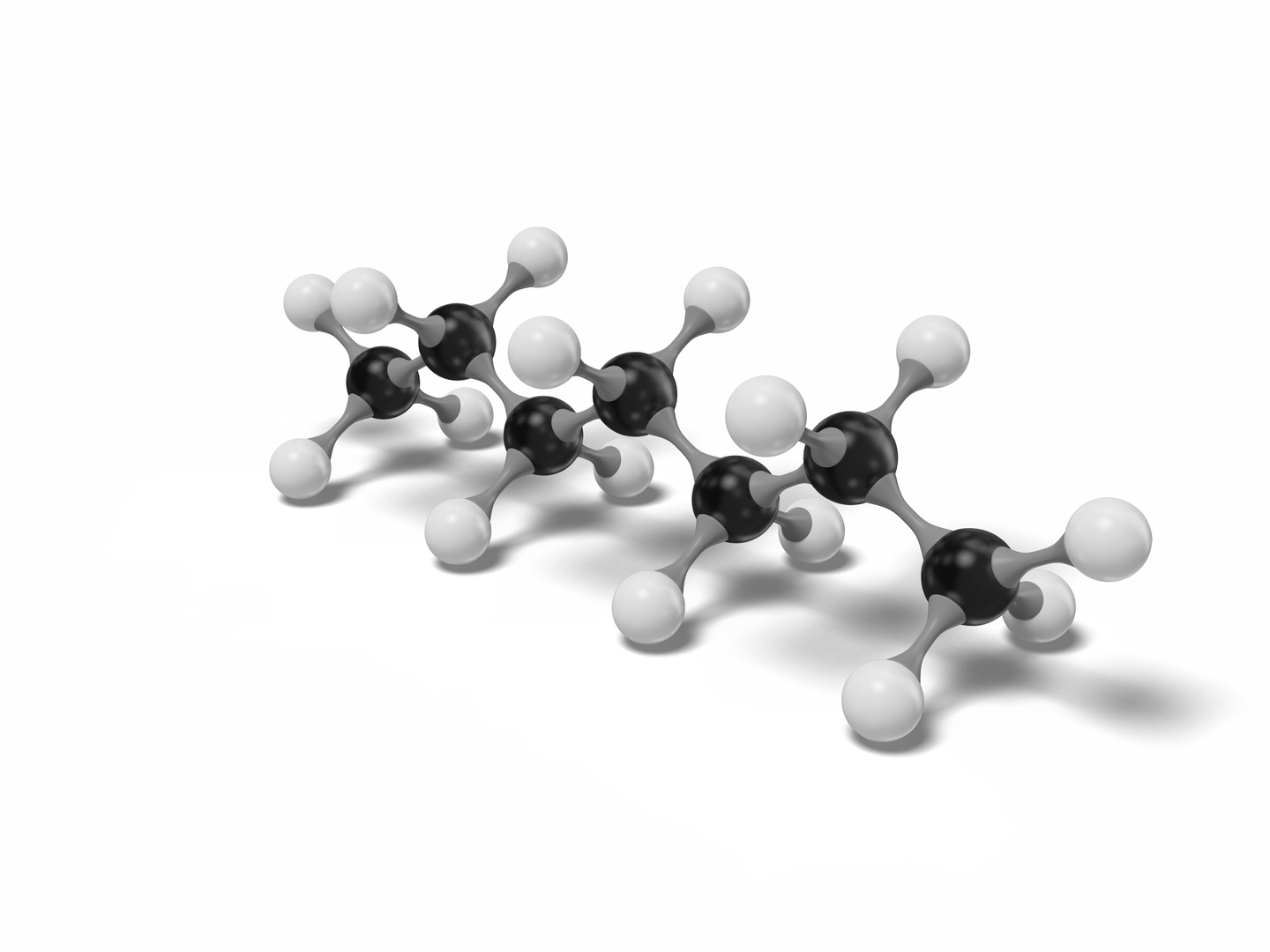 3D heptane molecule c7h16 modeled model - TurboSquid 1540931