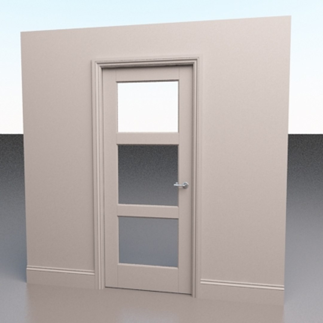 3d Model 3 Panel Glazed Door