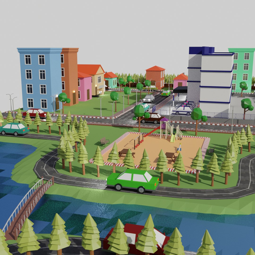 Cartoon Landspace 3D Model - TurboSquid 1803422