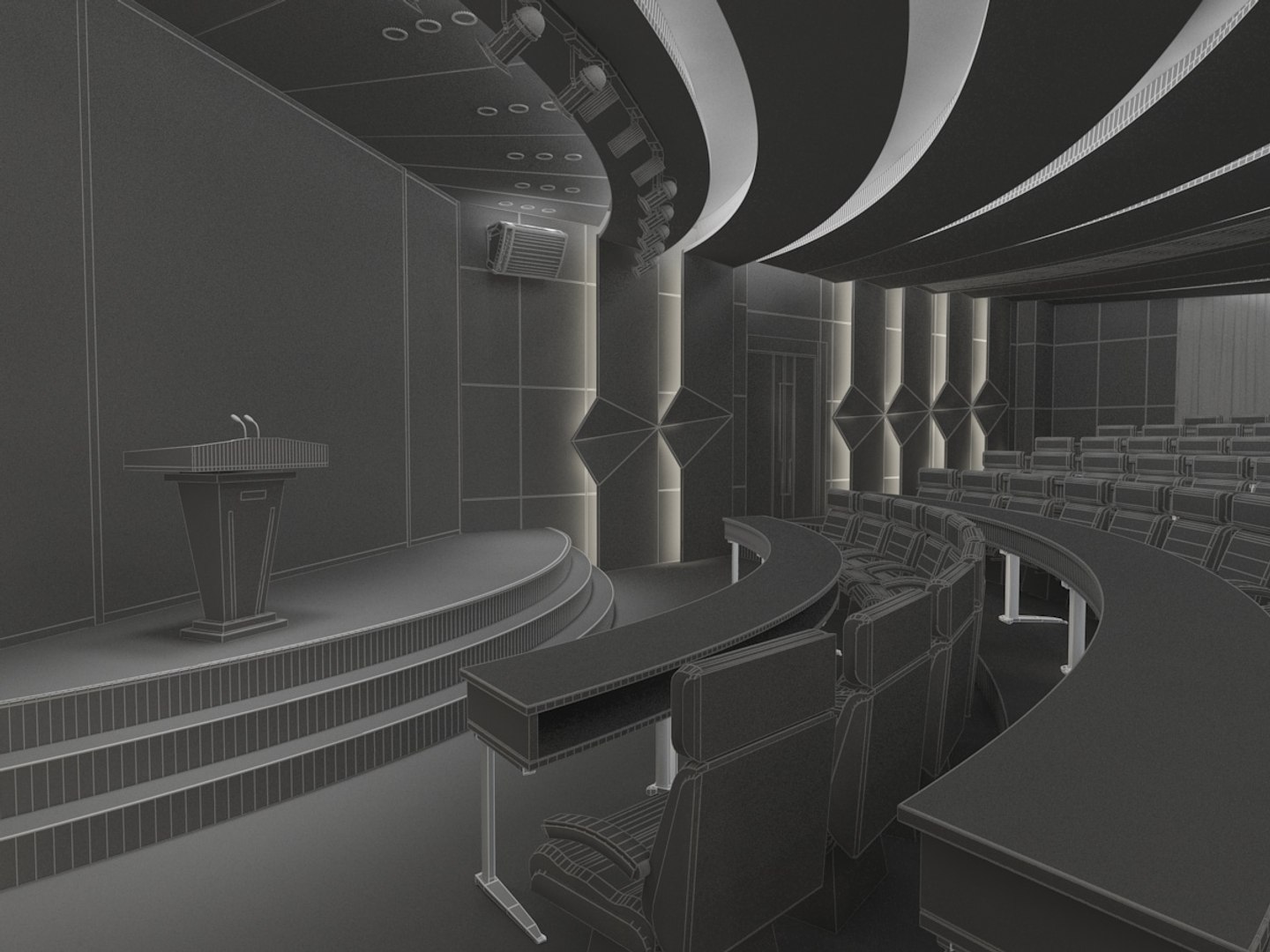 Conference Hall Model - TurboSquid 1948282