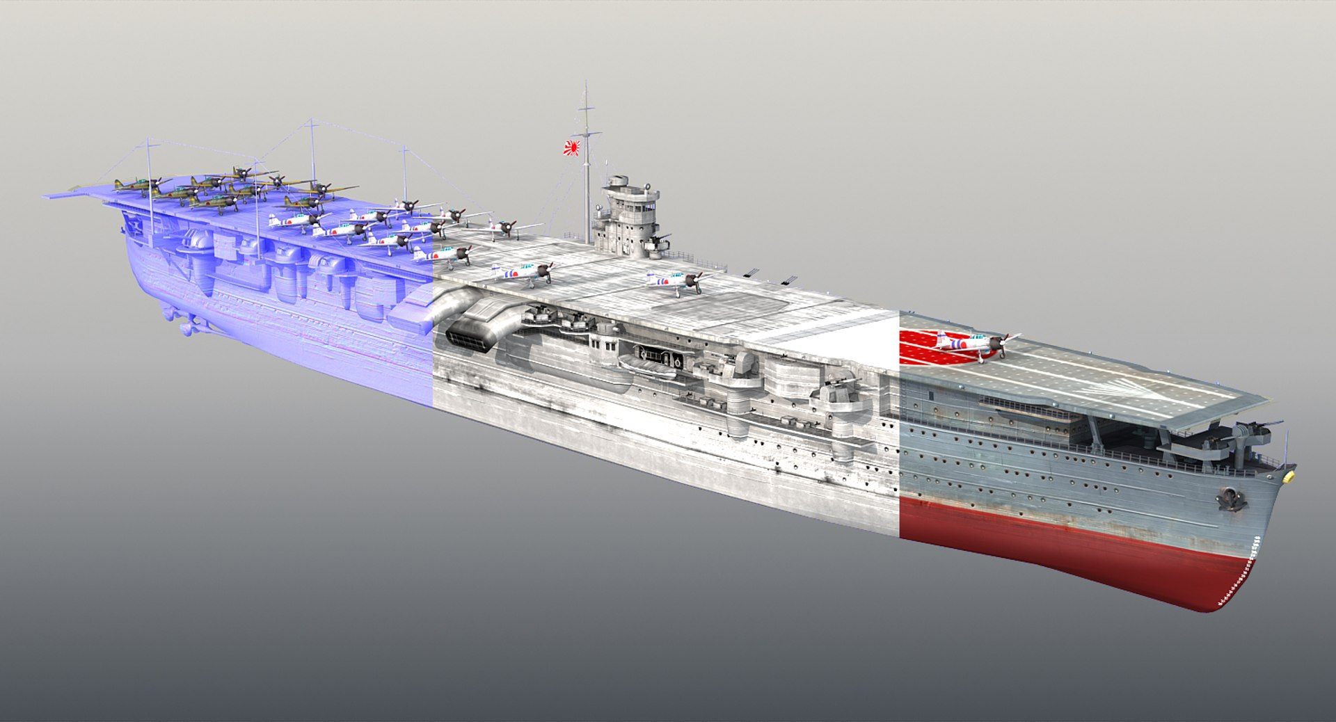 3D japanese aircraft carrier hiryu model - TurboSquid 1305418