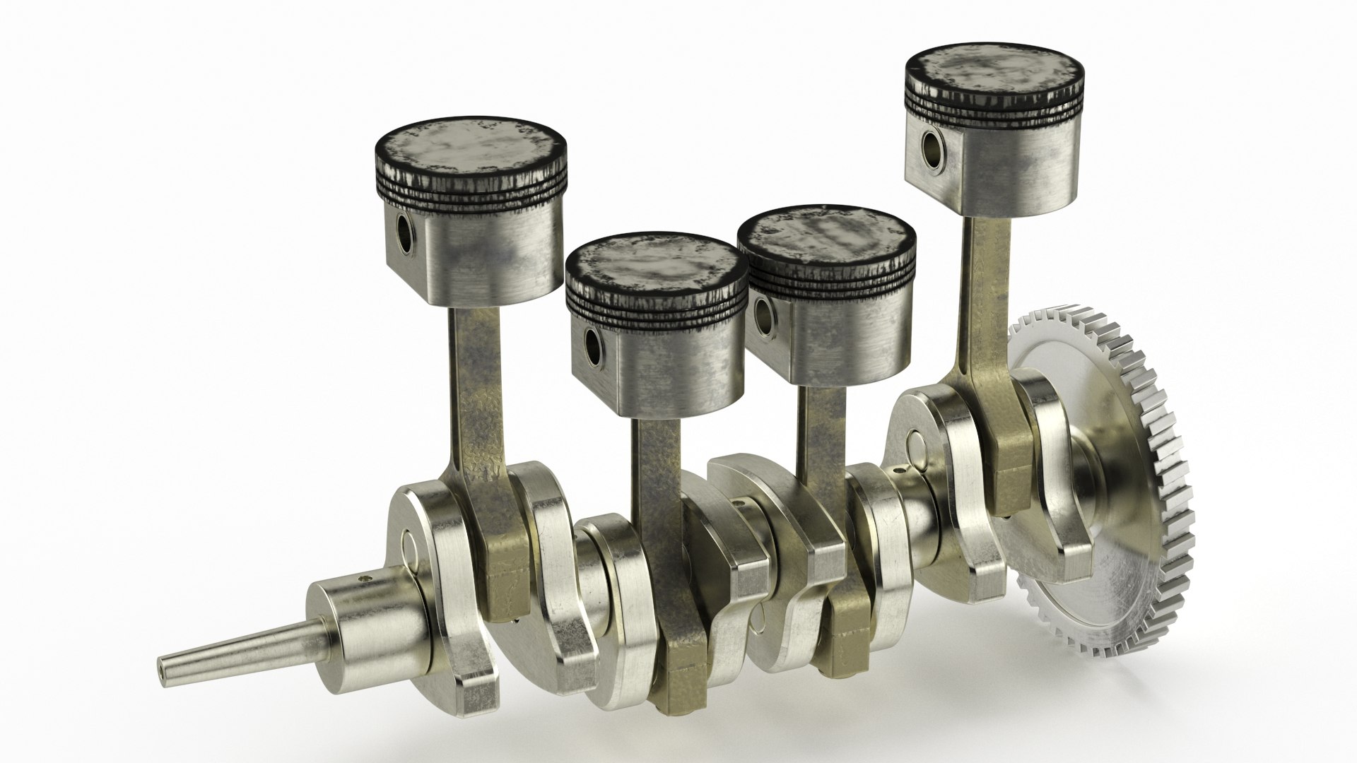 3D Internal Combustion Engine Pistons And Crankshaft Model - TurboSquid ...
