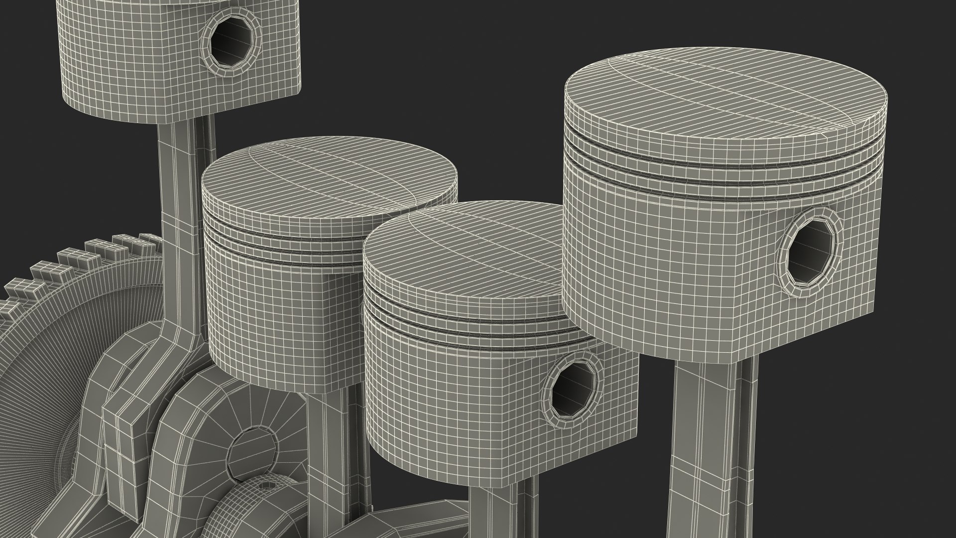 3D Internal Combustion Engine Pistons And Crankshaft Model - TurboSquid ...