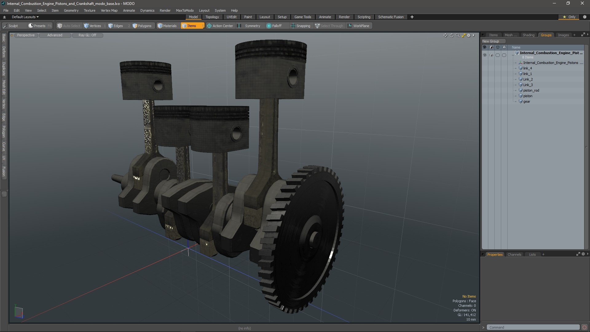 3D Internal Combustion Engine Pistons And Crankshaft Model - TurboSquid ...