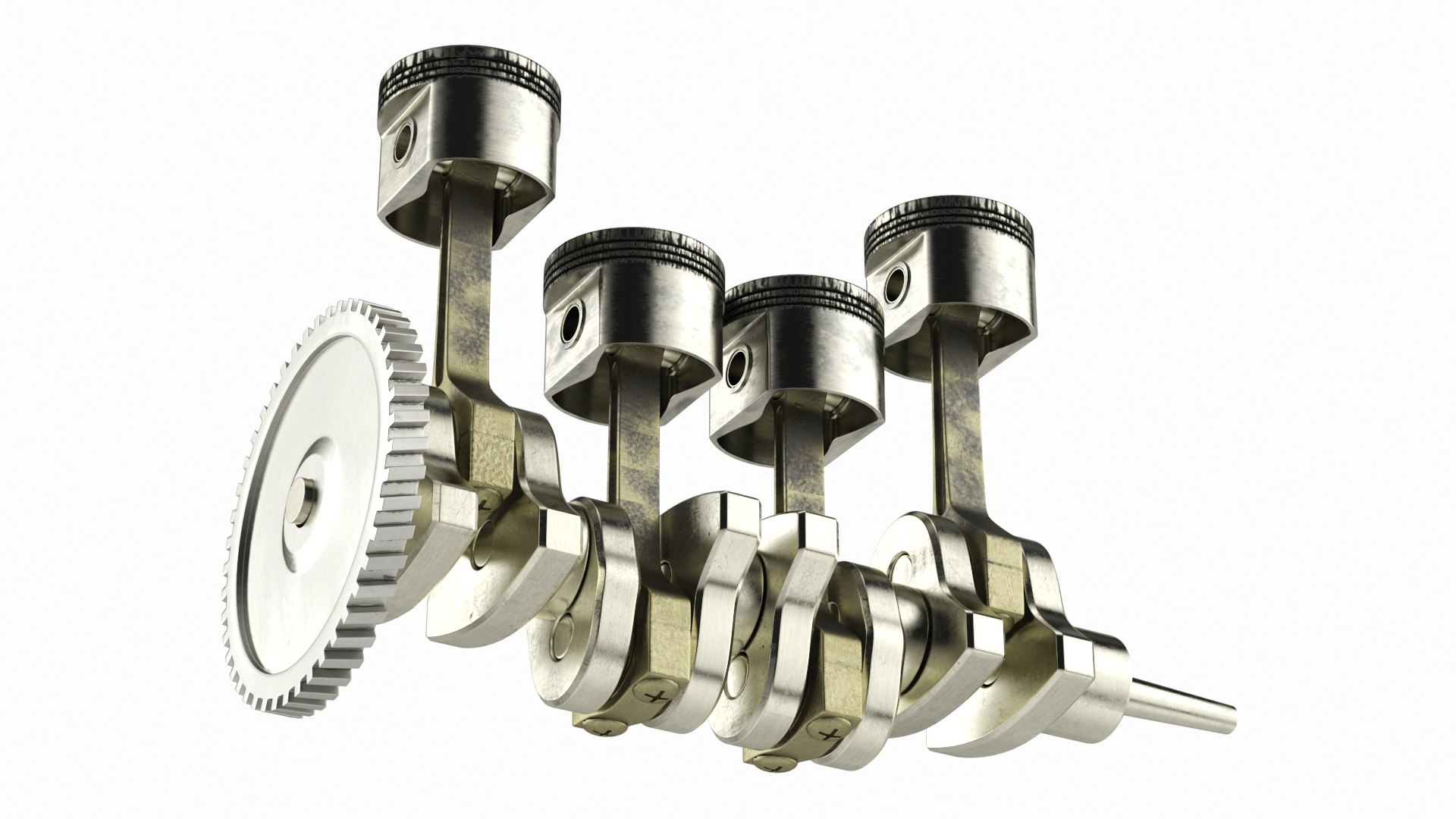 3D Internal Combustion Engine Pistons And Crankshaft Model - TurboSquid ...