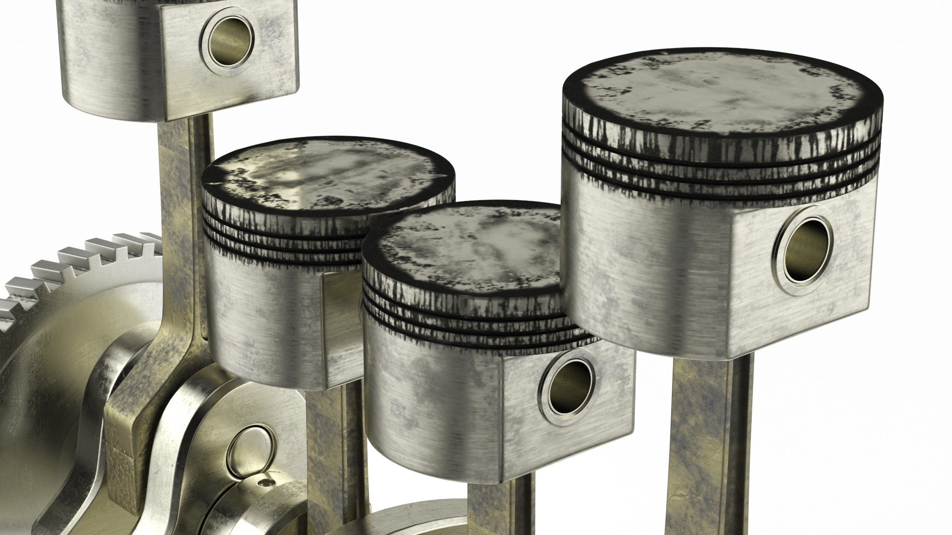 3D Internal Combustion Engine Pistons And Crankshaft Model - TurboSquid ...