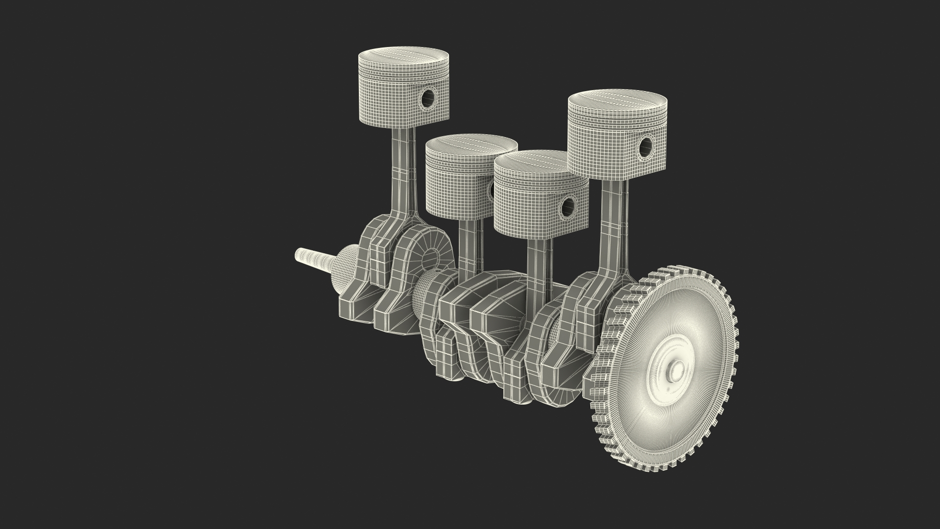 3D Internal Combustion Engine Pistons And Crankshaft Model - TurboSquid ...