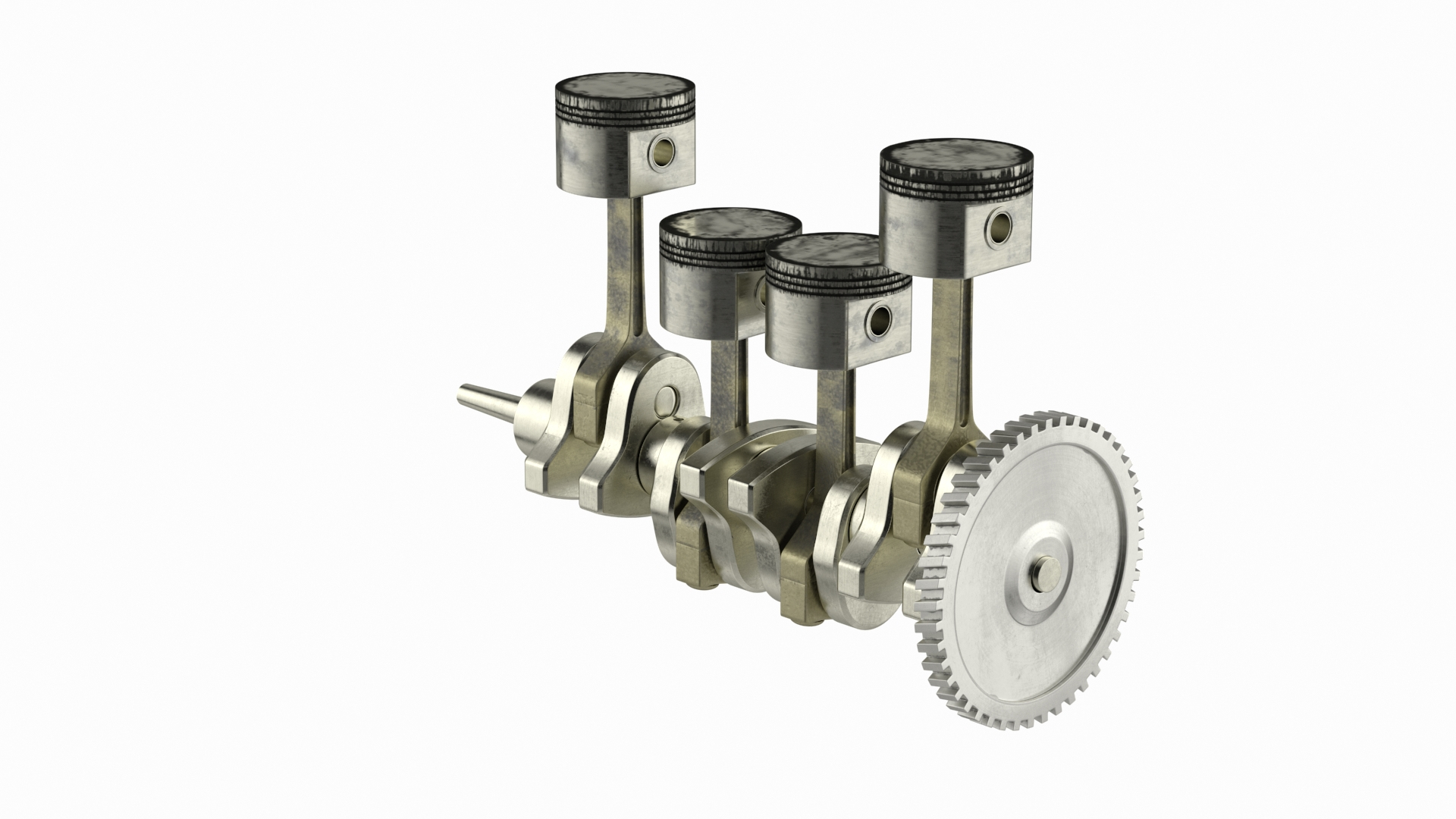 3D Internal Combustion Engine Pistons And Crankshaft Model - TurboSquid ...