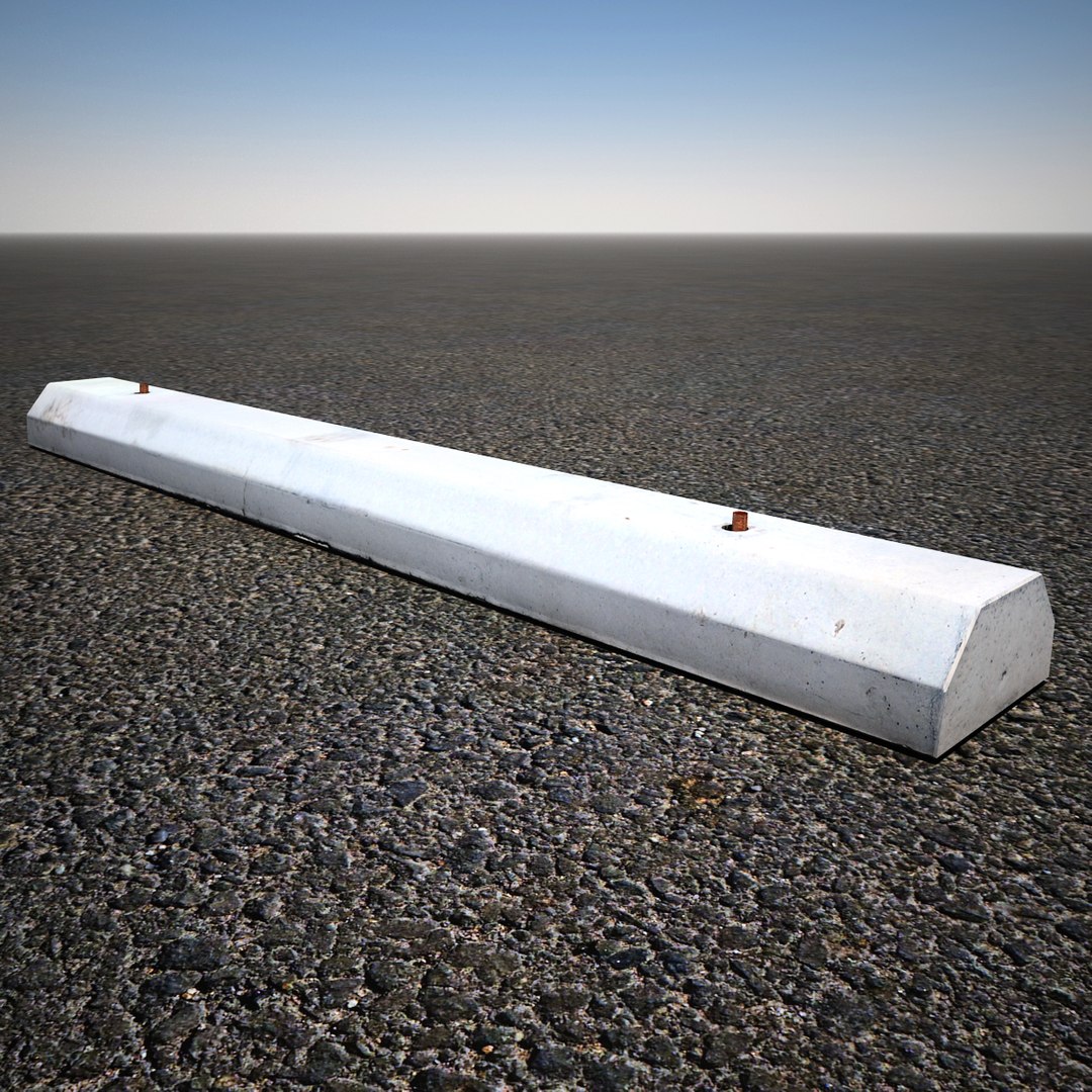 3d Concrete Parking Stop Model