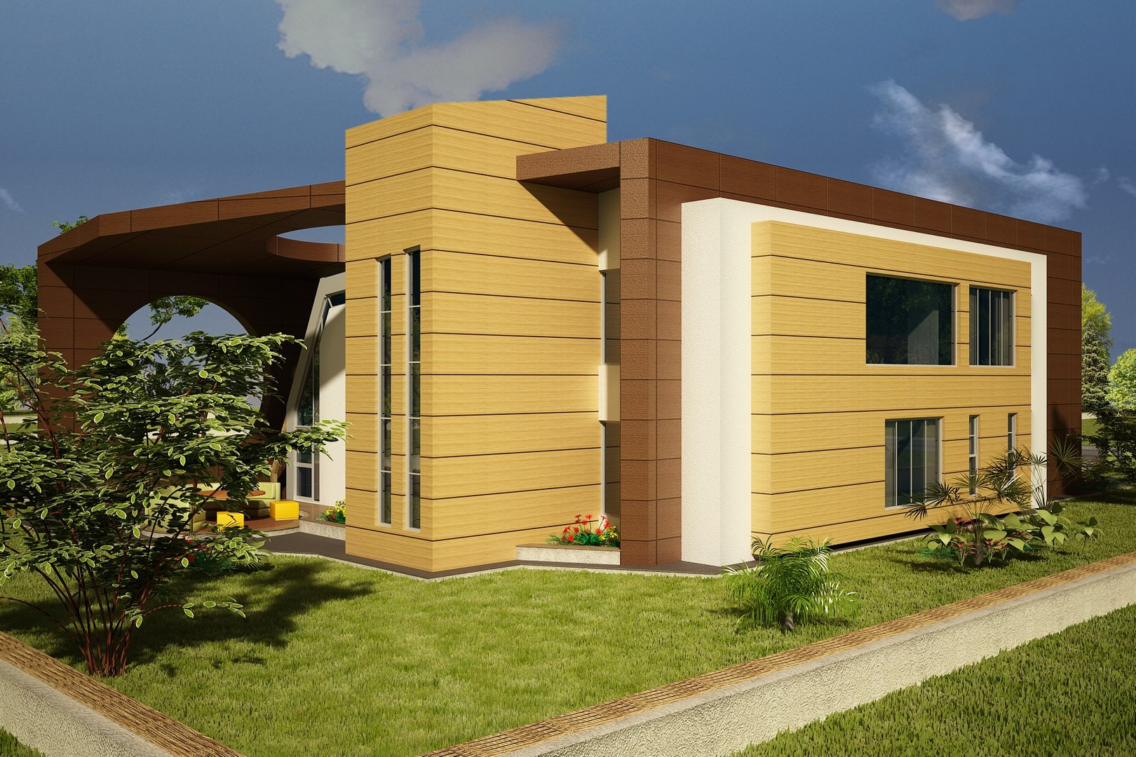 3D Scene House Design Building Walls - TurboSquid 1364763