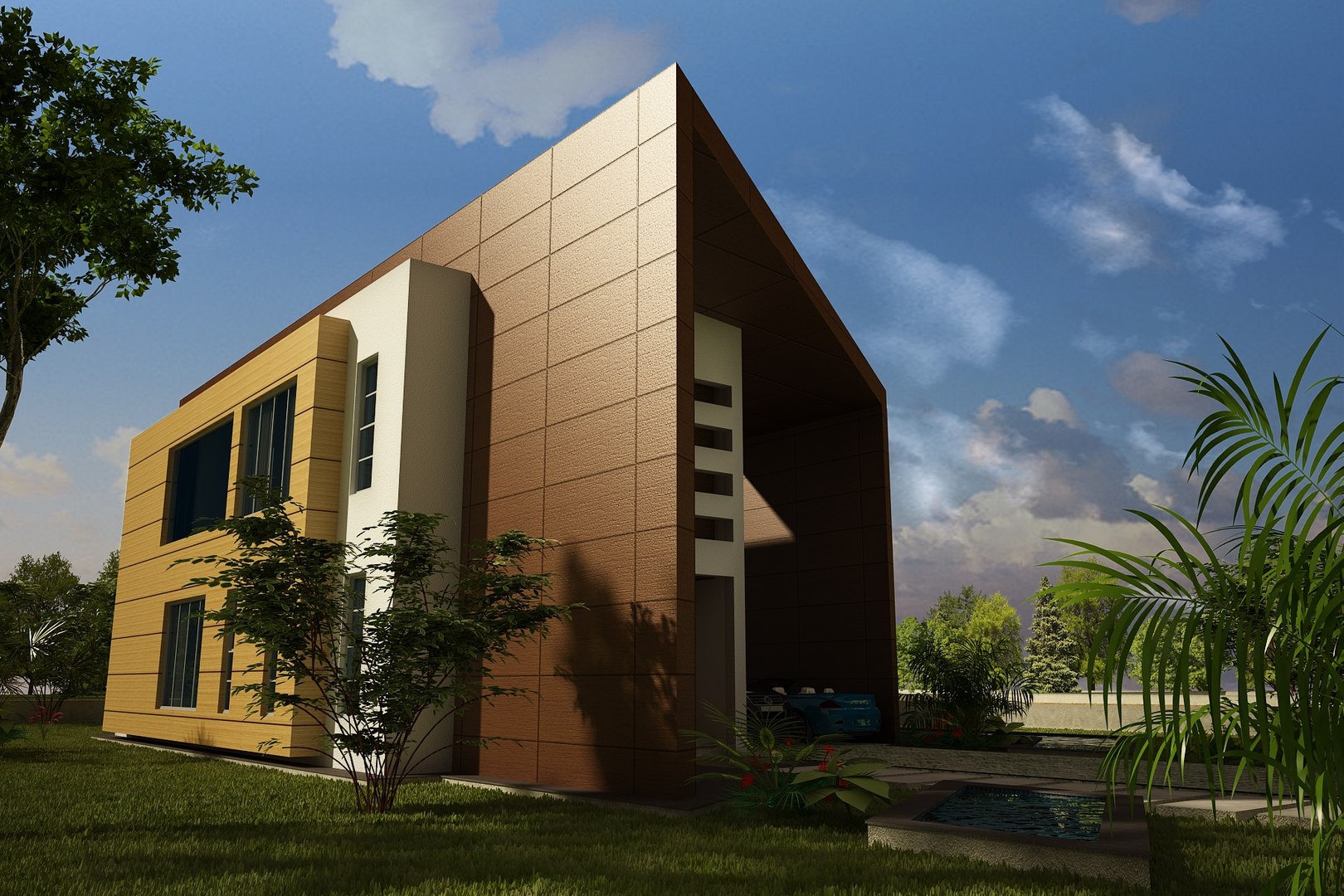 3D Scene House Design Building Walls - TurboSquid 1364763