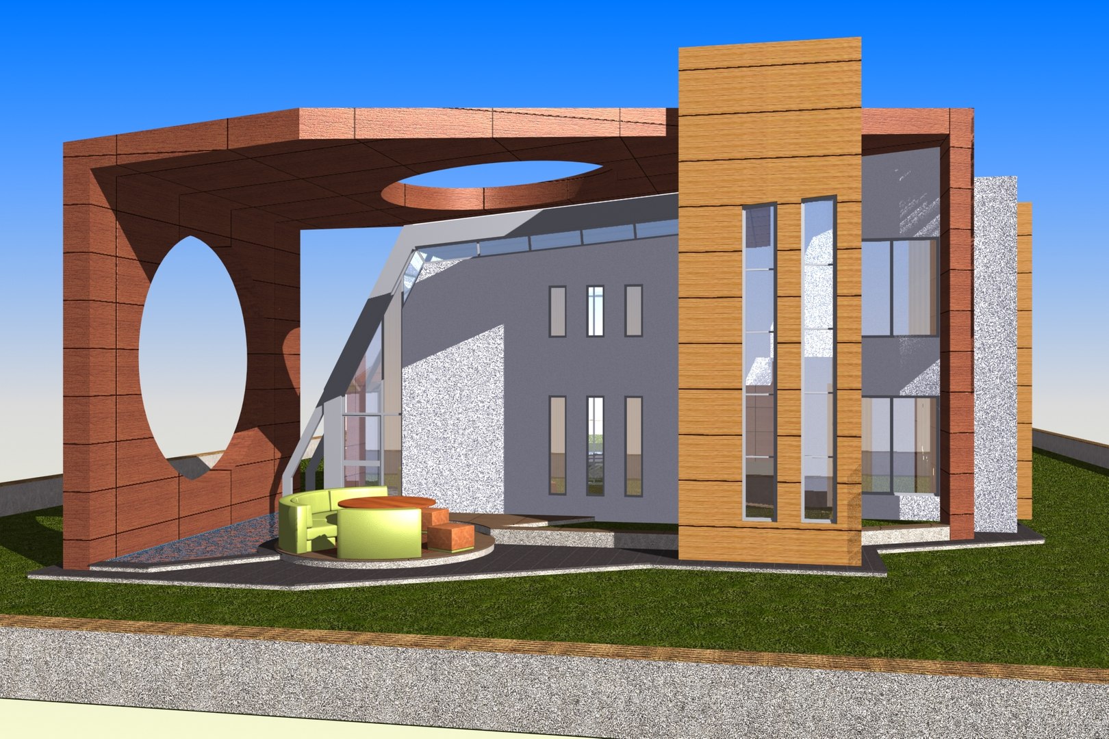 3D Scene House Design Building Walls - TurboSquid 1364763