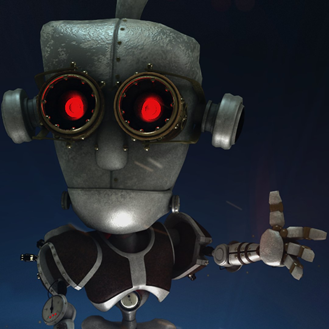 3d model punk robot rig