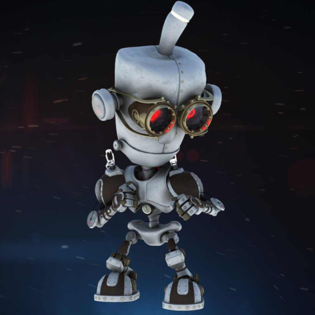 3d model punk robot rig