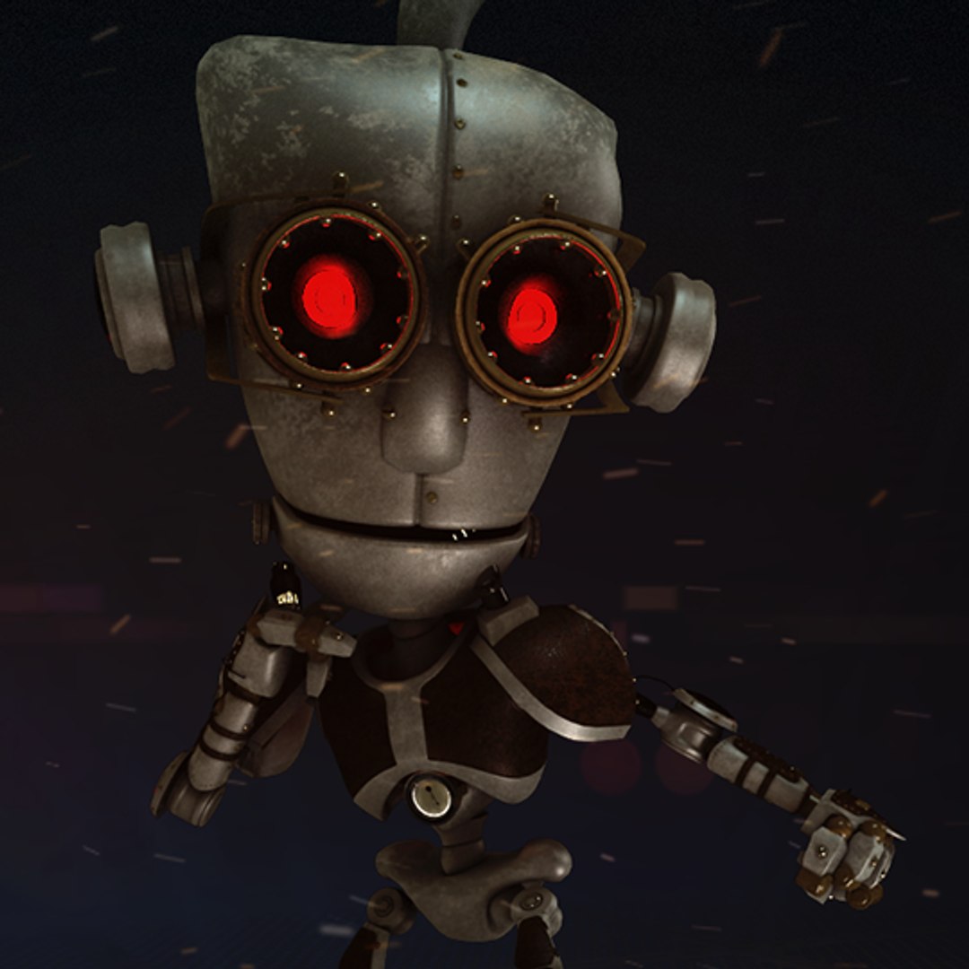 3d model punk robot rig