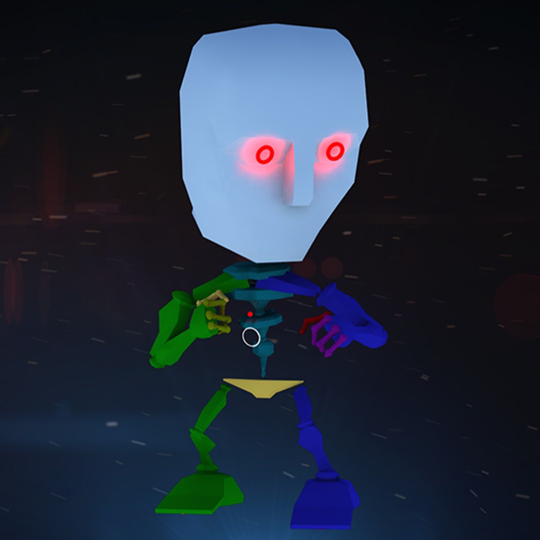 3d model punk robot rig