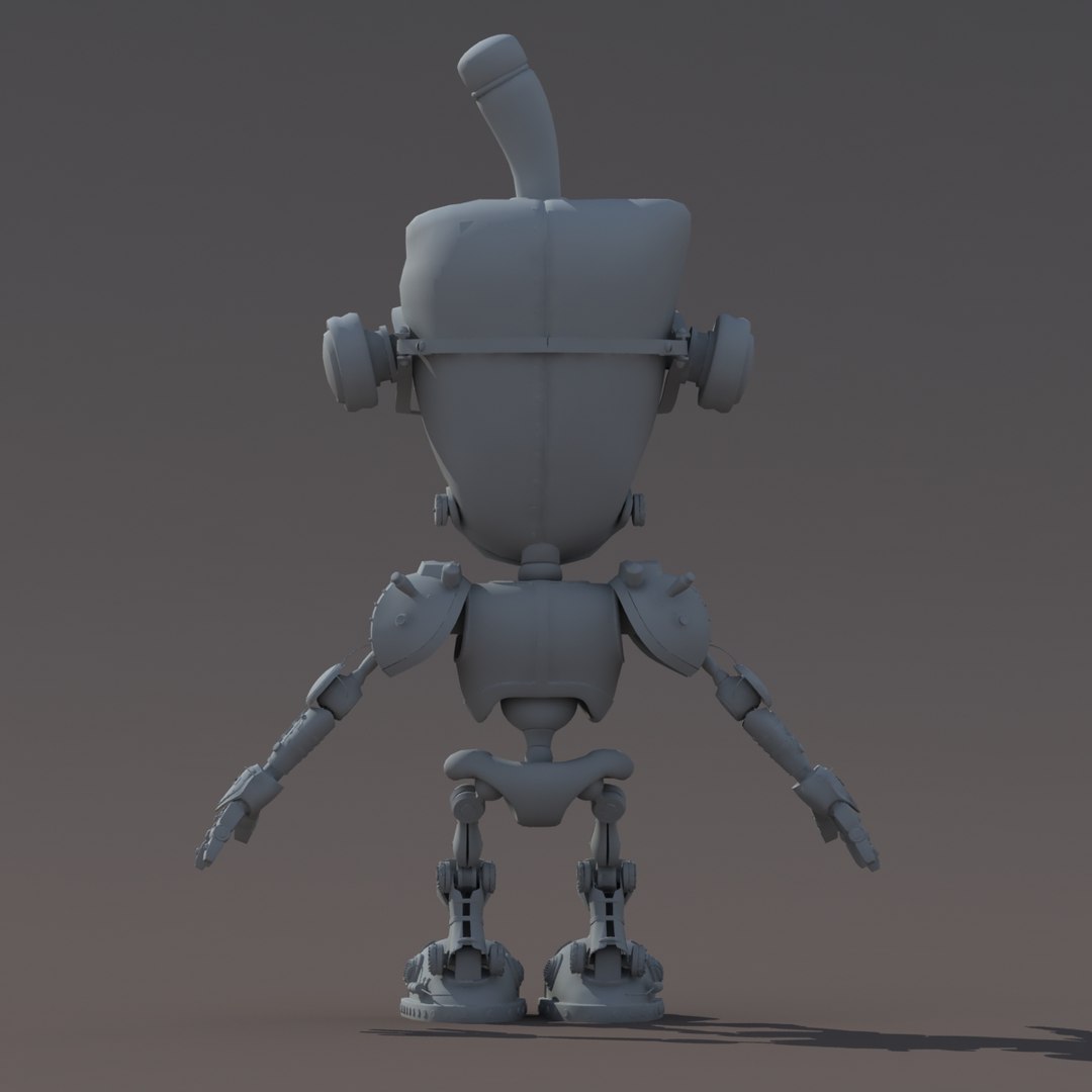 3d model punk robot rig