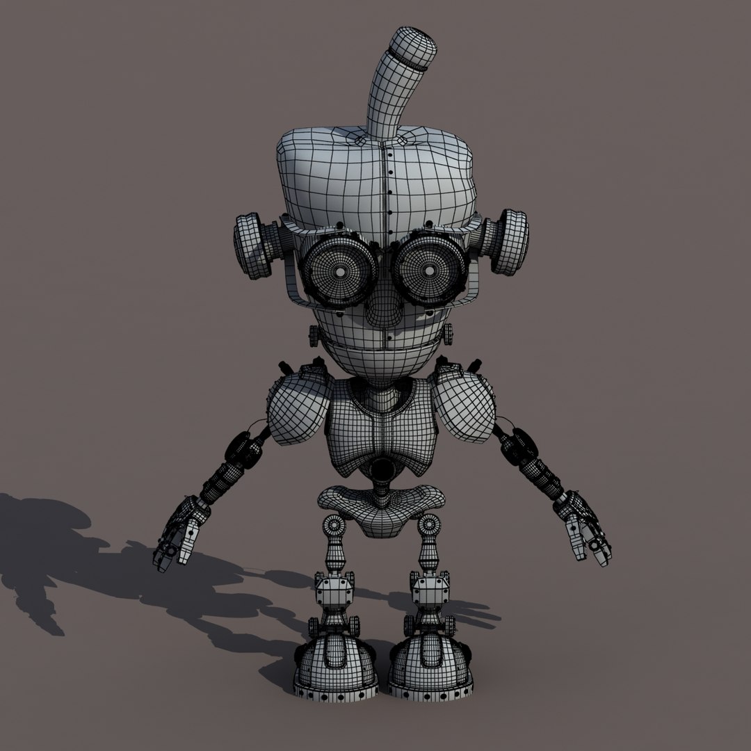 3d model punk robot rig