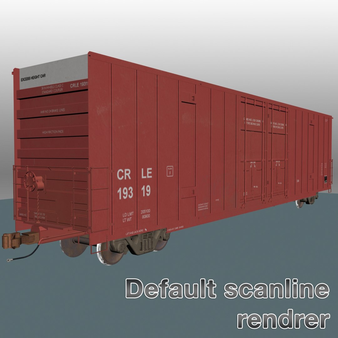 3d A606 Boxcar Rails Cargo Model