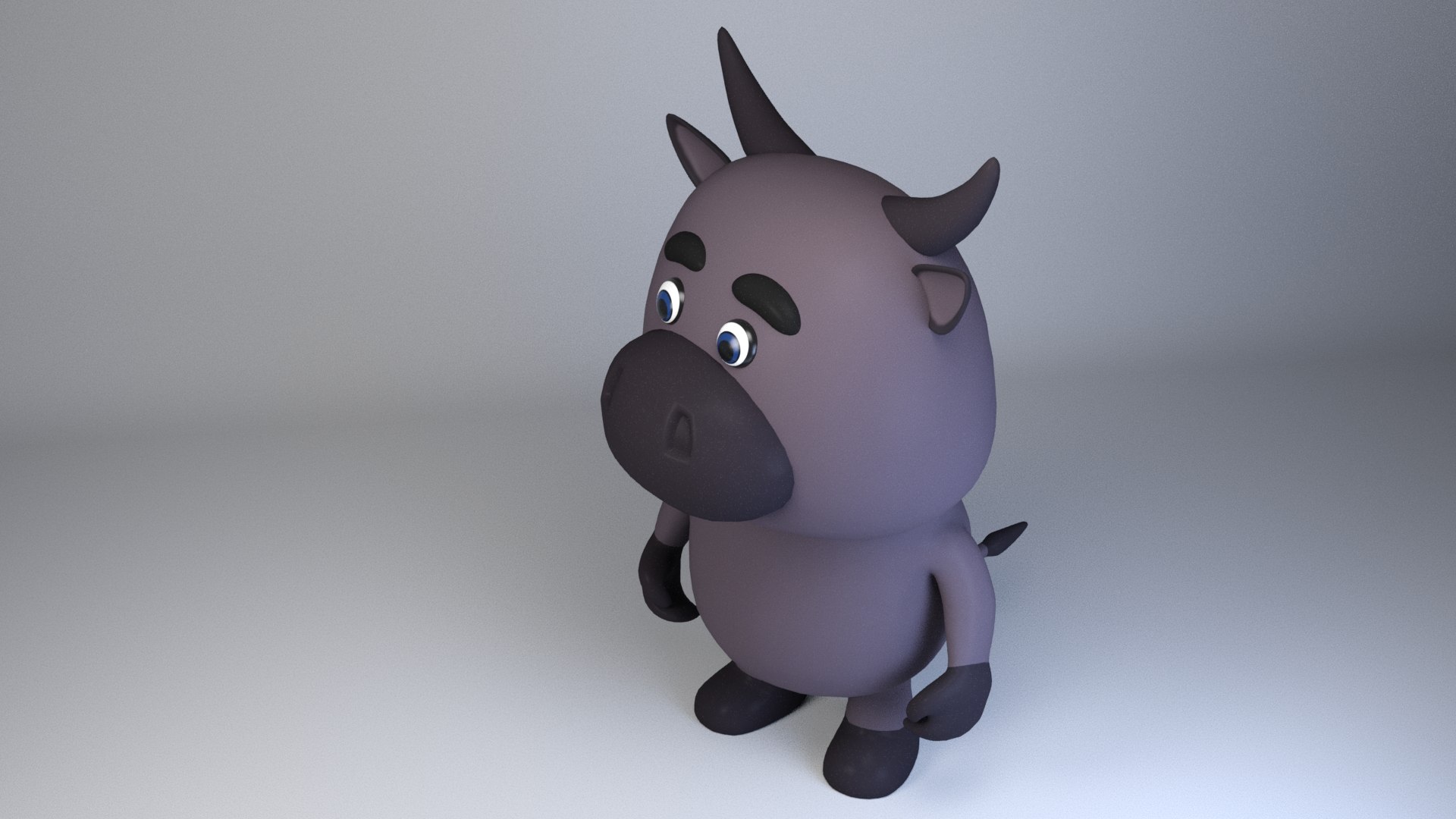 Cartoonish Humanoid Buffalo Character - Ready For Rigging Rendering 3D ...