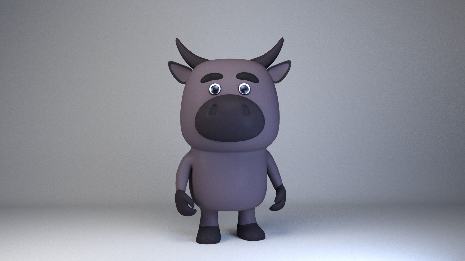 Cartoonish Humanoid Buffalo Character - Ready For Rigging Rendering 3D ...