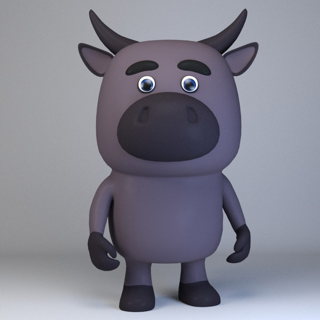 Cartoonish Humanoid Buffalo Character - Ready For Rigging Rendering 3D ...