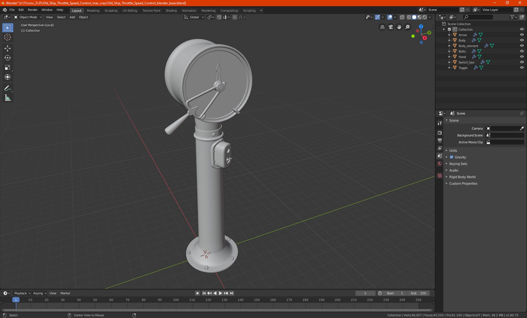 Old Ship Throttle Speed Control Model - TurboSquid 2003066