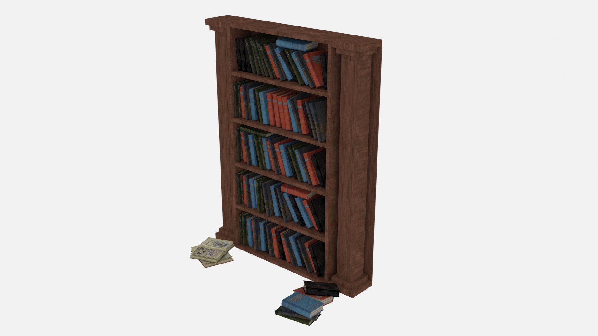 Old Shelf With Books 2 3D Model - TurboSquid 2054122
