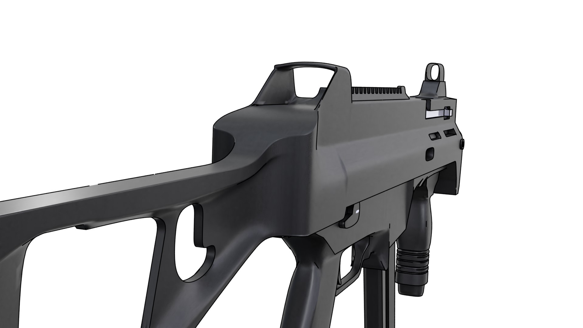 3D Light Submachine Gun Weapon Model - TurboSquid 1351847