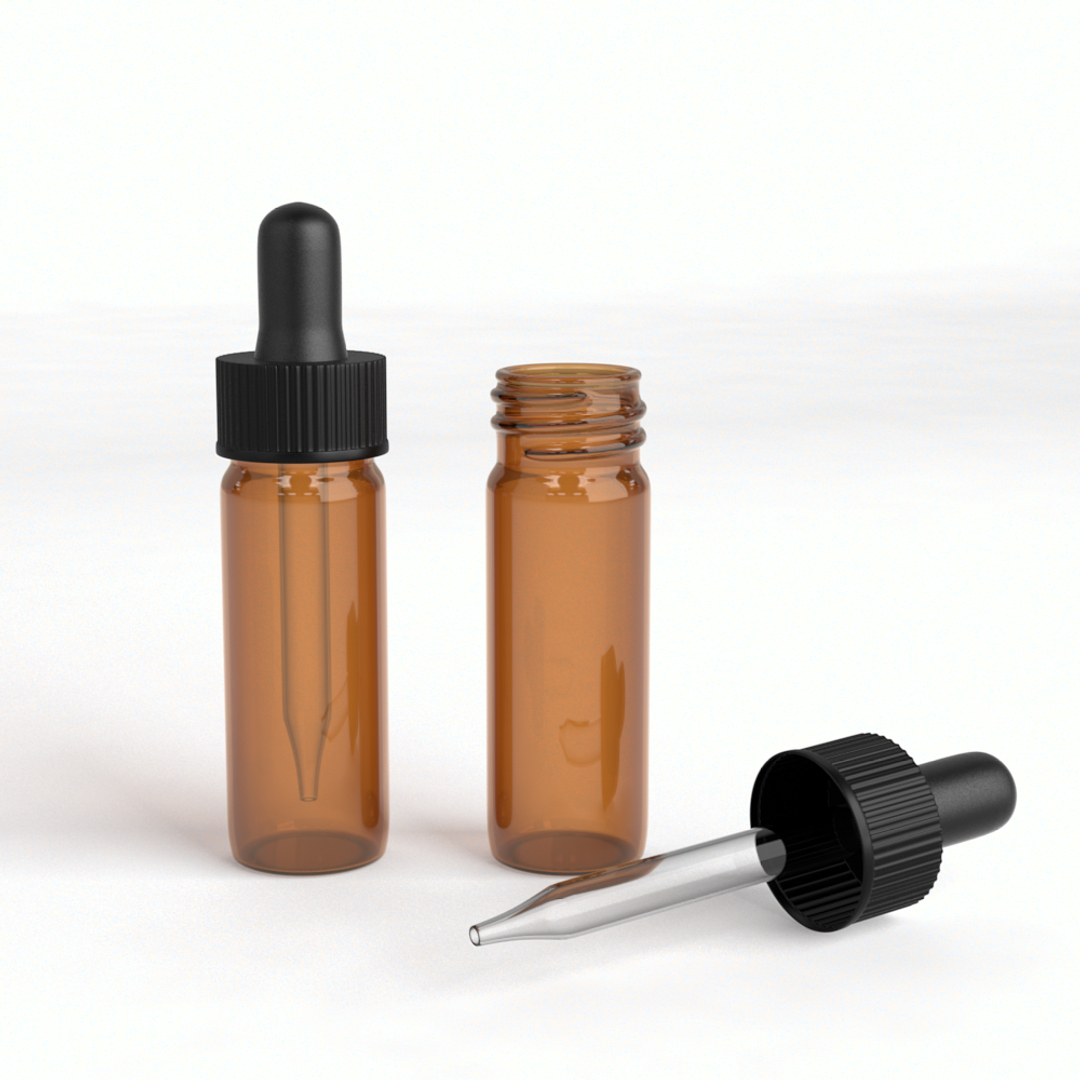glass vials droppers 3d model