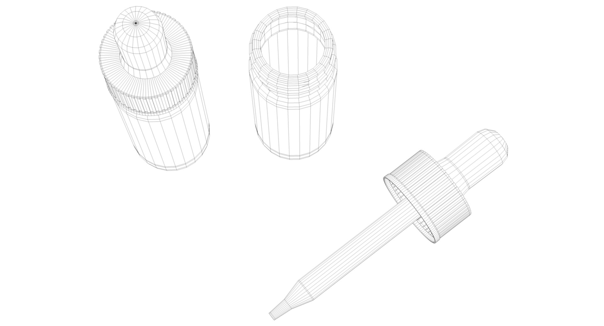 glass vials droppers 3d model